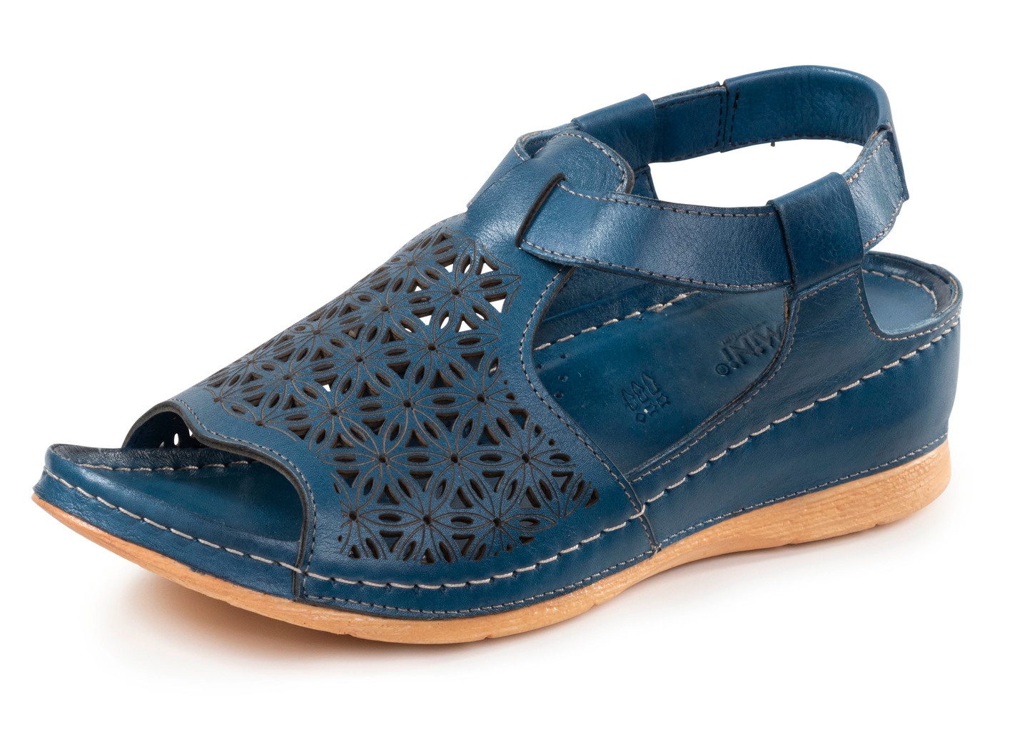 Gemini Sandale aus schattiertem Nappaleder mit Prägung | BADER